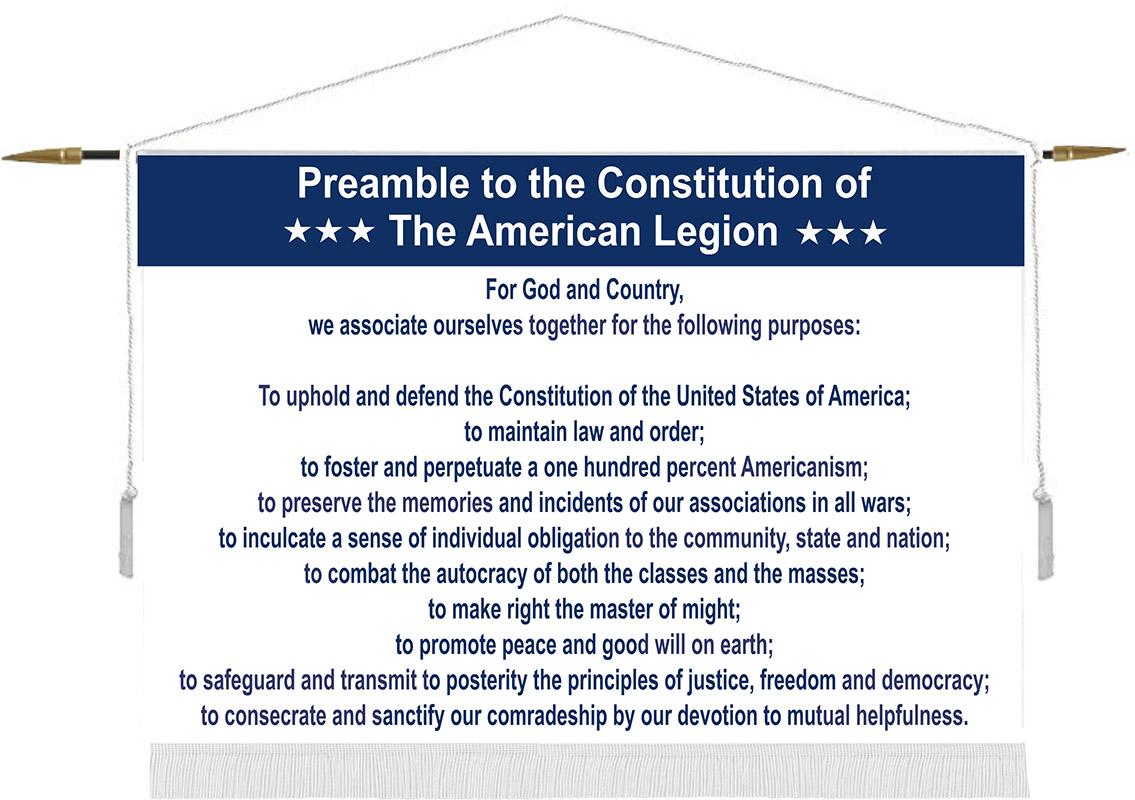 Legion Preamble Banner American Legion Flag Emblem
